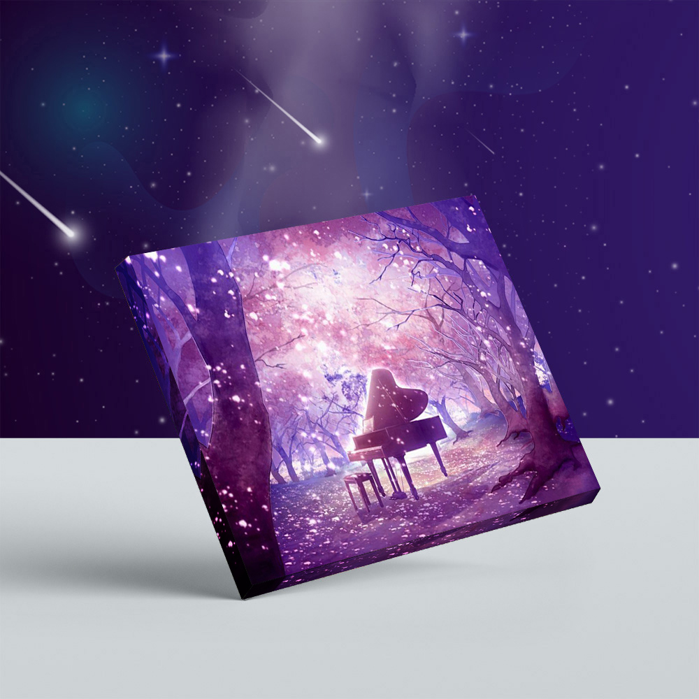 POOM | DIY LED 보석십자수 - 핑크숲과 피아노 LB72 (40x50)