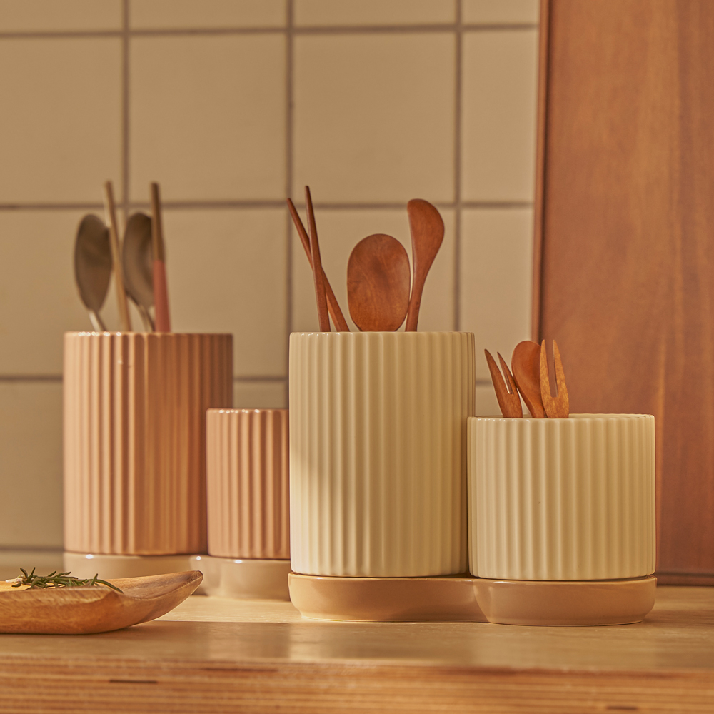 POOM | 소소모소 카빙 수저통 3P 세트 - 2 colors