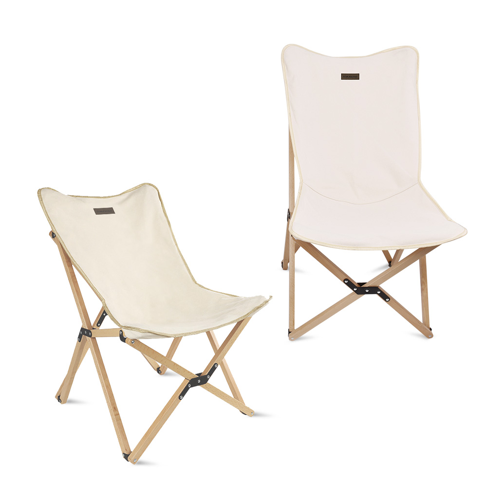 POOM | 감성 우드경량릴렉스체어 1+1 2P(아이보리)