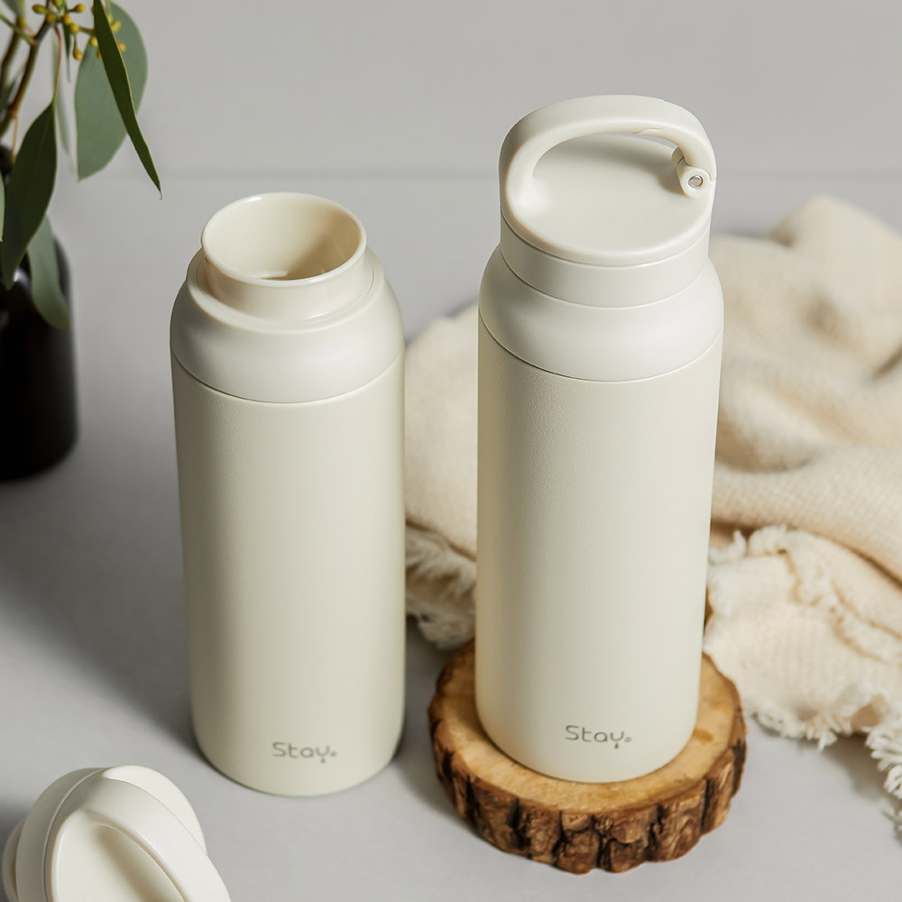 POOM | [스테이24] 2중밀폐 앤드링 텀블러 600ml_화이트크림