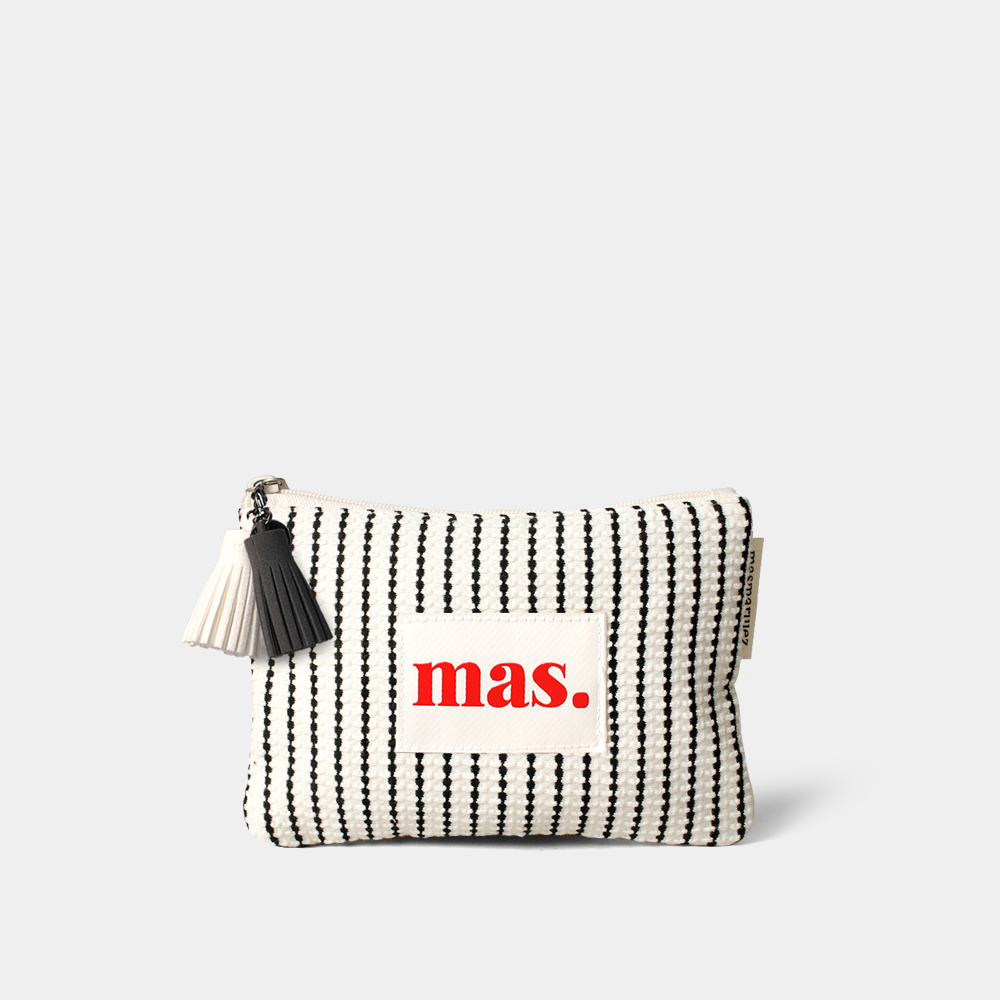 POOM | Basic pouch _ Waffle stipe 블랙