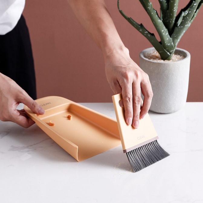 POOM | 파스텔 미니 빗자루 쓰레받기세트 먼지솔+EVA솔 3color