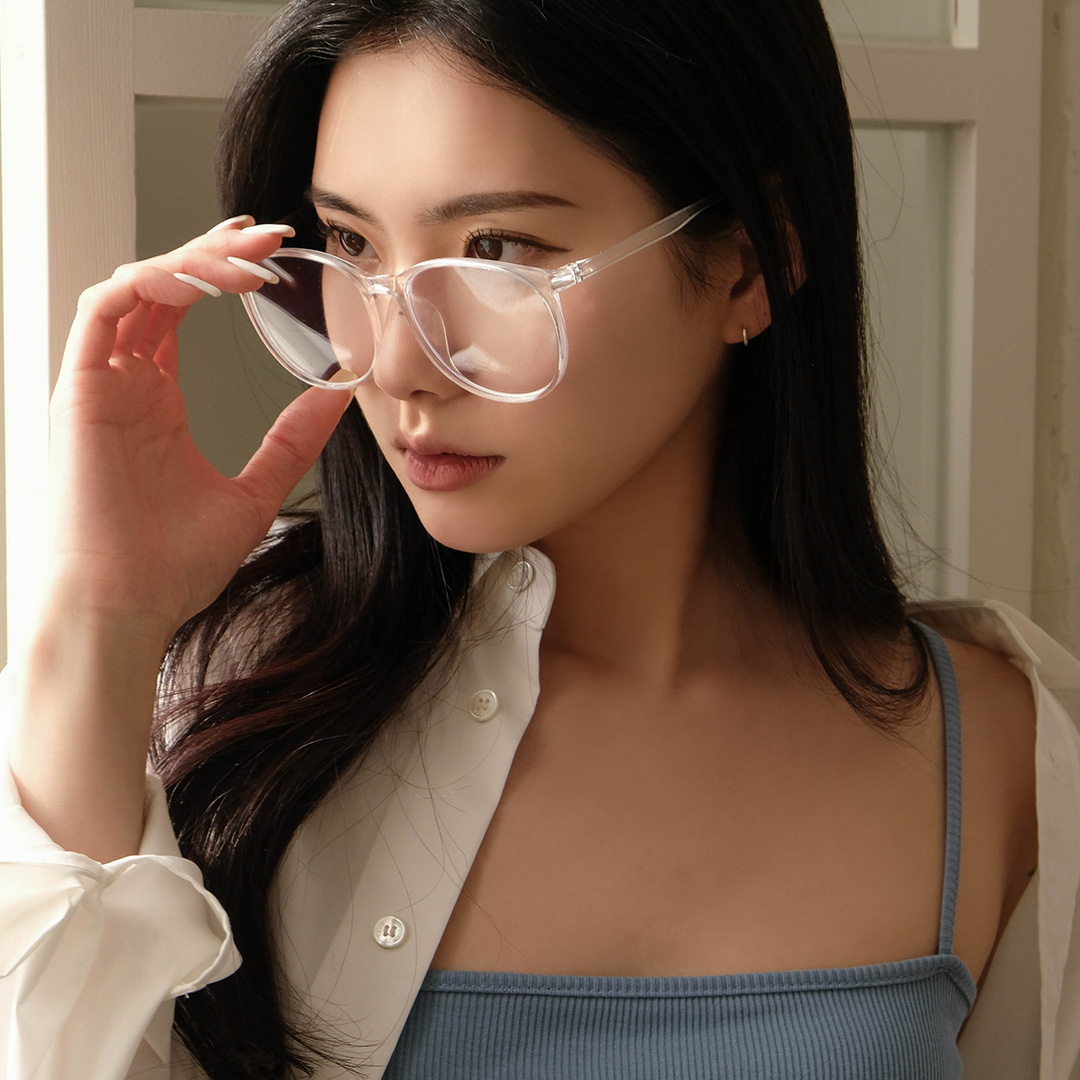 POOM | 초경량 라운드 뿔테 블루라이트 차단안경 2color