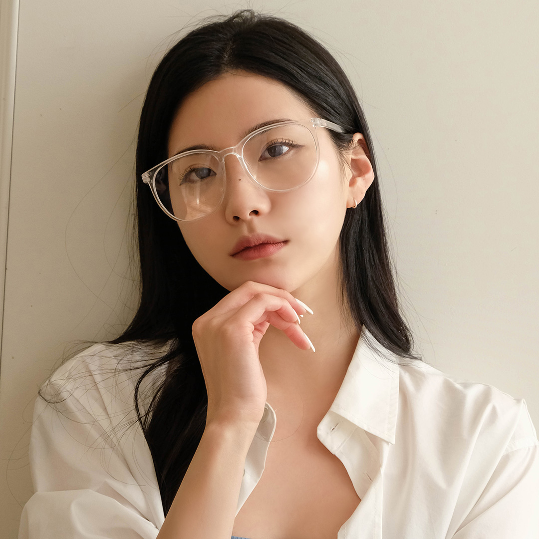 POOM | 초경량 라운드 뿔테 블루라이트 차단안경 2color