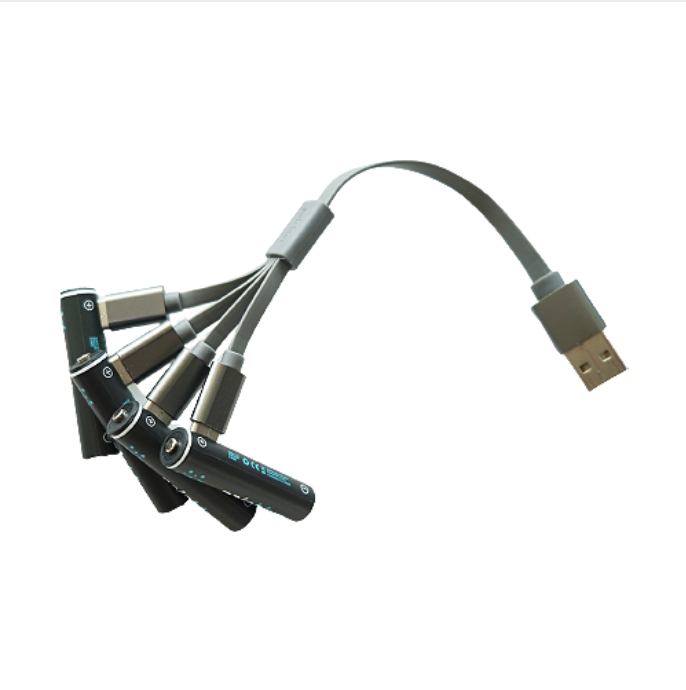 POOM | 페일블루 충전지 AA USB Rechargeable Smart Batteries