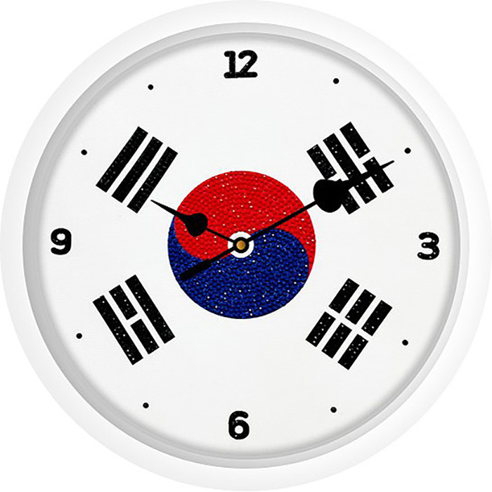 POOM | 태극기 (벽시계) 보석십자수 23.5x23.5