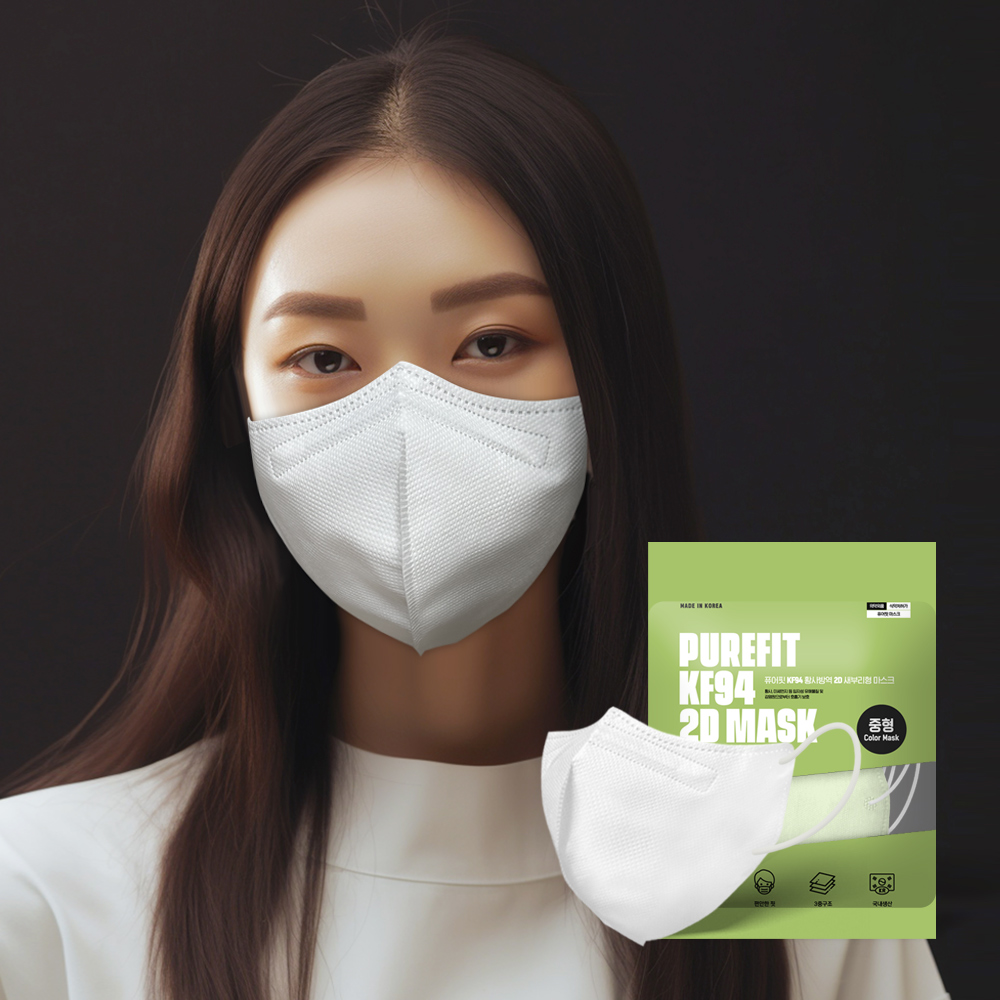 POOM | 퓨어핏 KF-94 2D 중형 황사마스크 100매