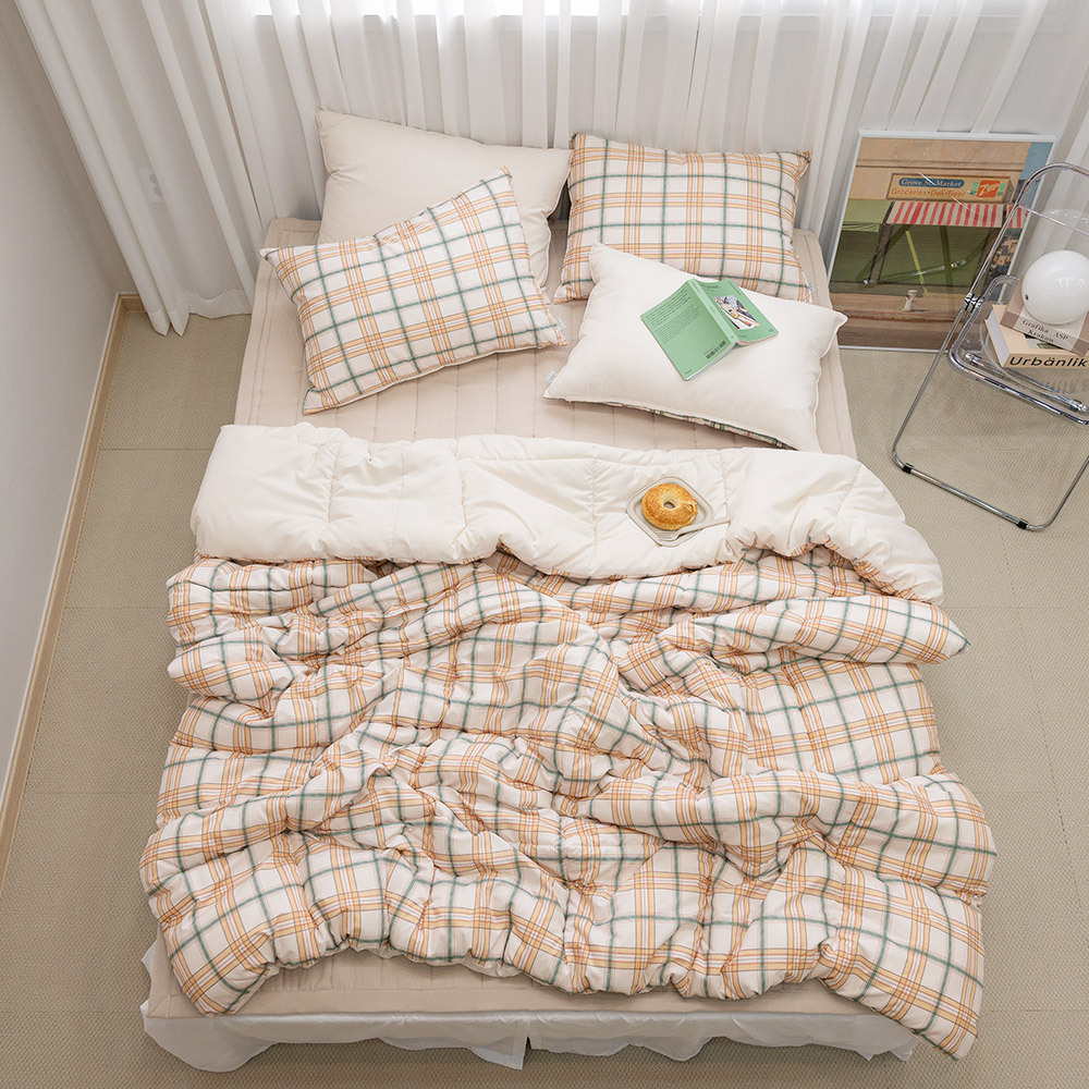 POOM | 더블리 인디라 체크 마이크로 차렵이불 풀세트 SS