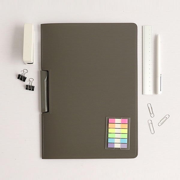 POOM | A4파일 레포트 서류자료정리 더블포켓 회전클립홀더