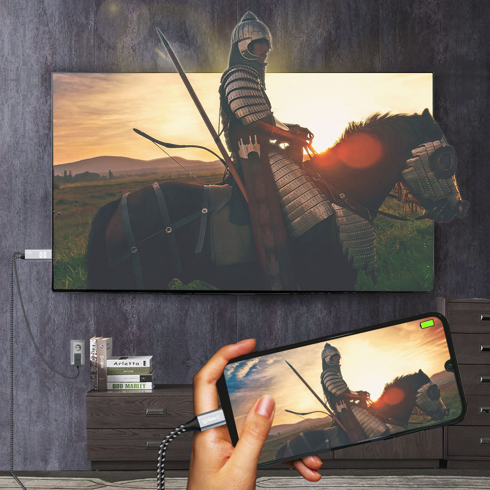 POOM | USB 타입 C to HDMI PD 충전 100W 4K 미러링 케이블