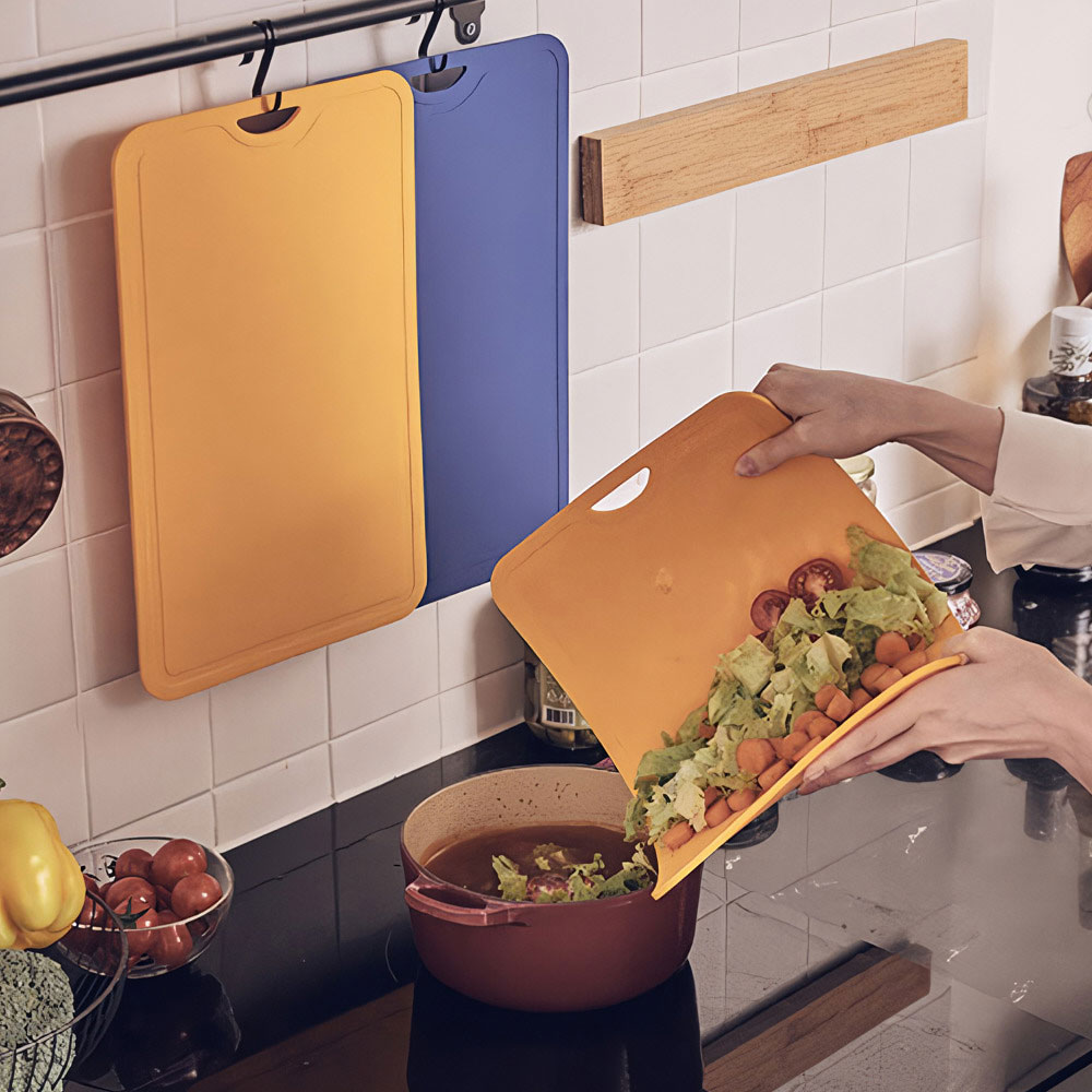 POOM | 인디고 TPU 양면 도마 2P 선물세트 (패키지박스)