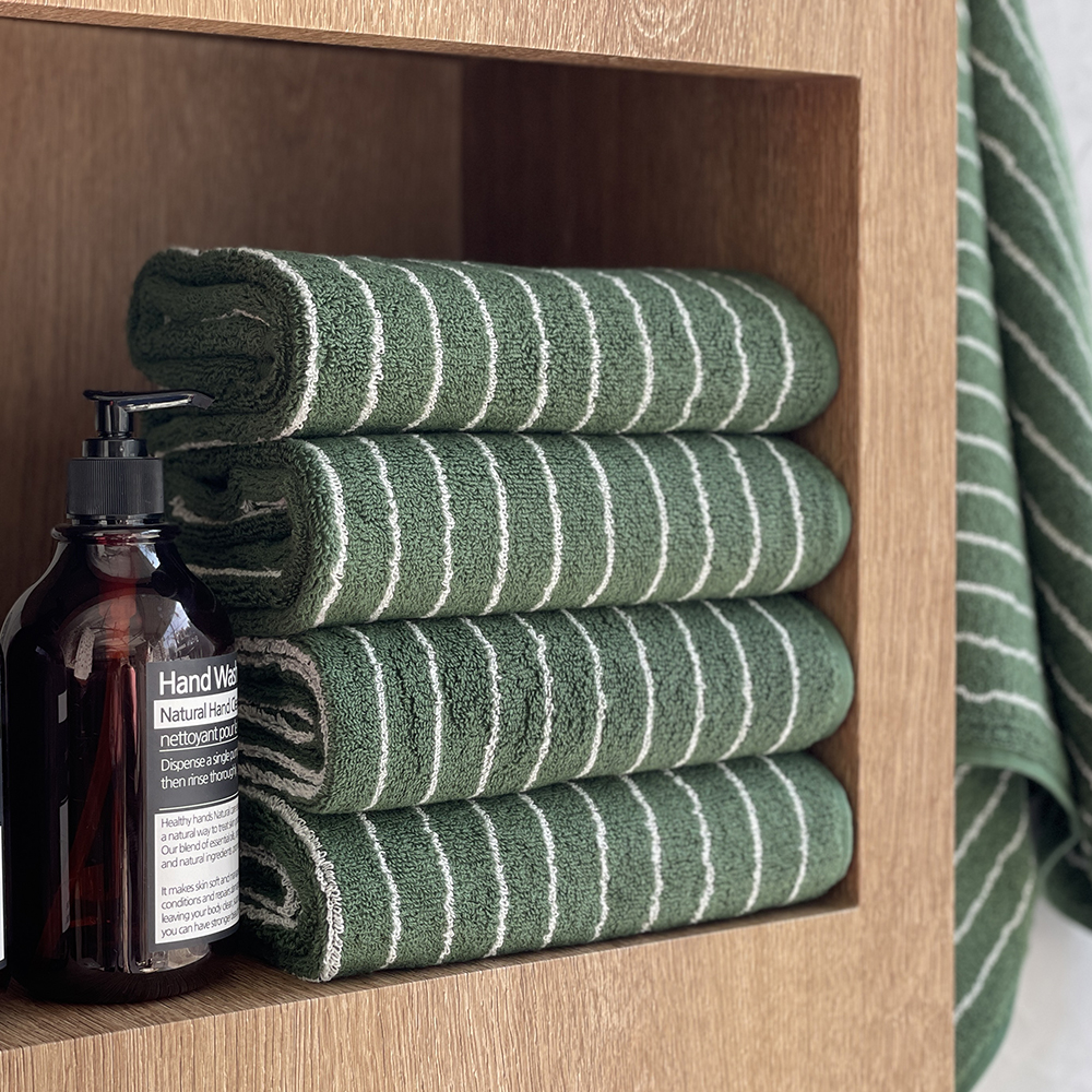 POOM | 테리스페셜 핀스트라이프 200g 호텔수건 5장