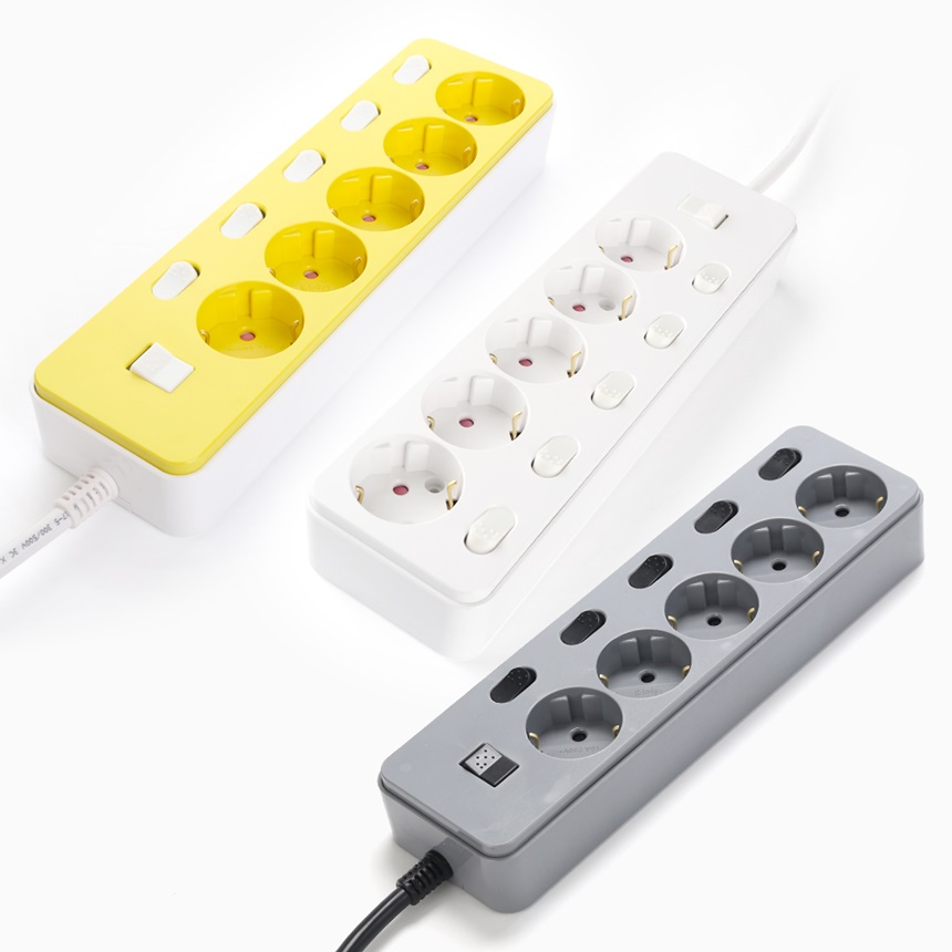 POOM | 더좋은 멀티탭 개별 스위치 과부하차단 5구 2M