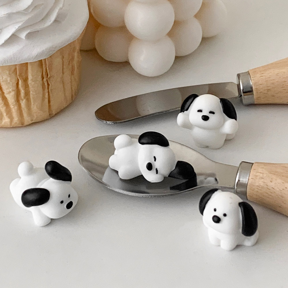 POOM | 귀여운 동물 미니 검정콩 강아지 피규어 미니어쳐