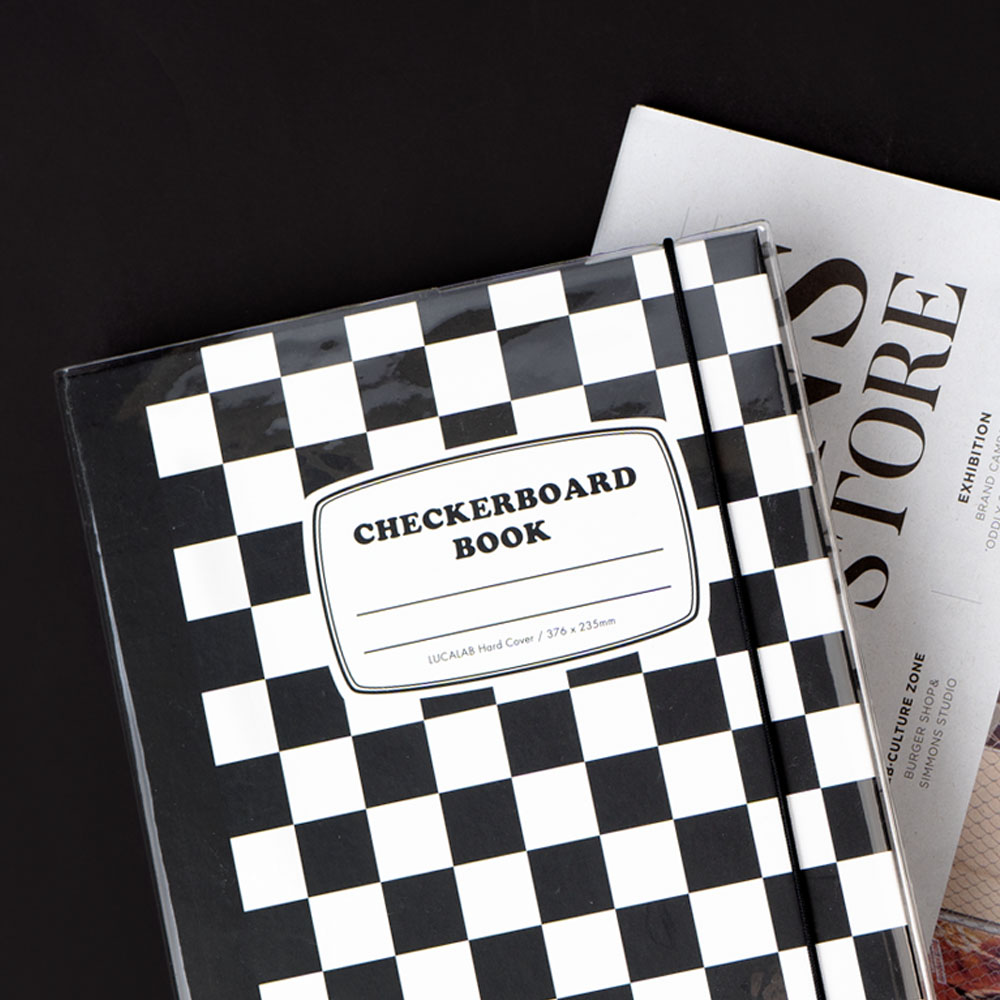 POOM | 루카랩 A5 25R 블랙링 체커보드 하드커버+밴드