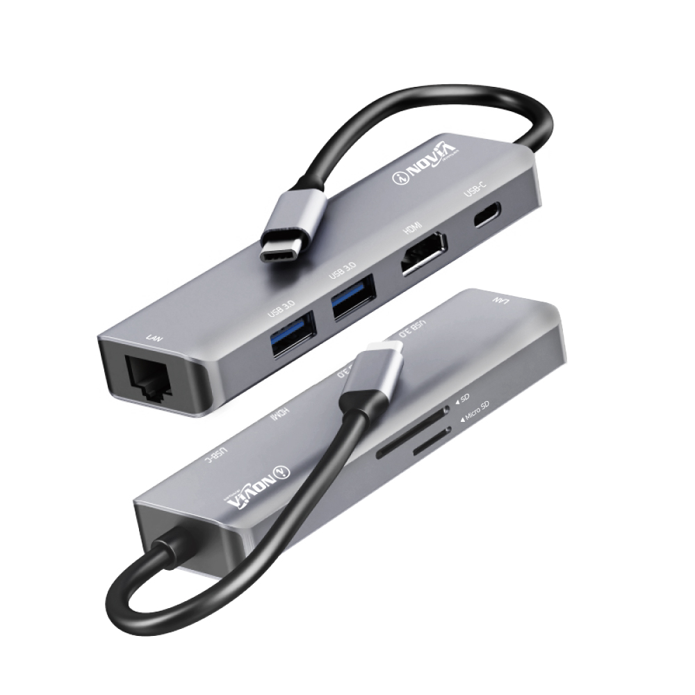 POOM | 아이노비아 USB C타입 7in1 HDMI 4K 미러링 랜 멀티허브