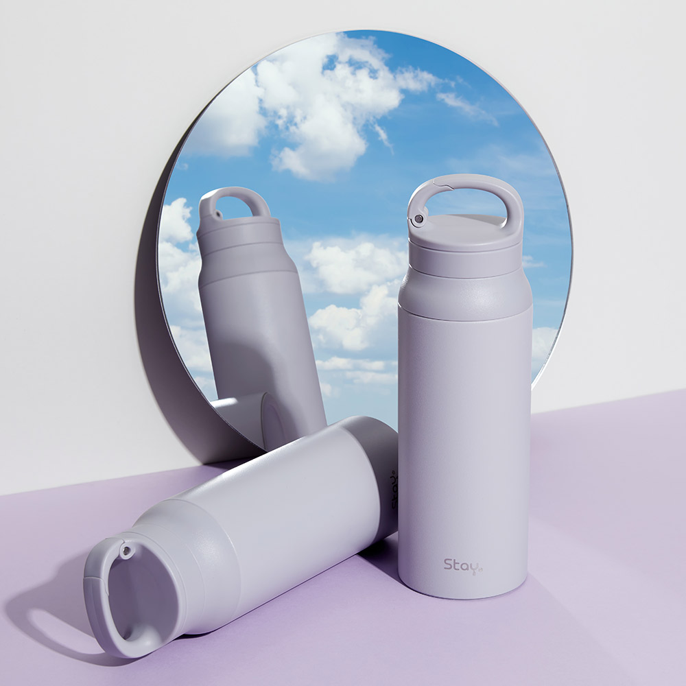 POOM | [스테이24] 2중밀폐 앤드링 텀블러 600ml_퍼플그레이