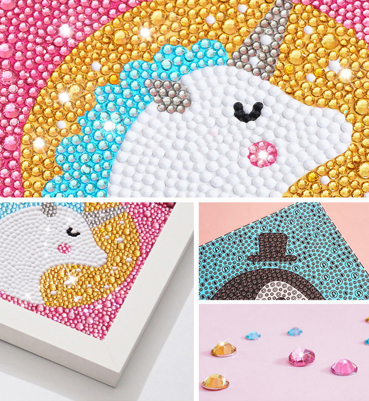 POOM | DIY 보석십자수 어린이 큐빅 십자수 클로버고양이18cm