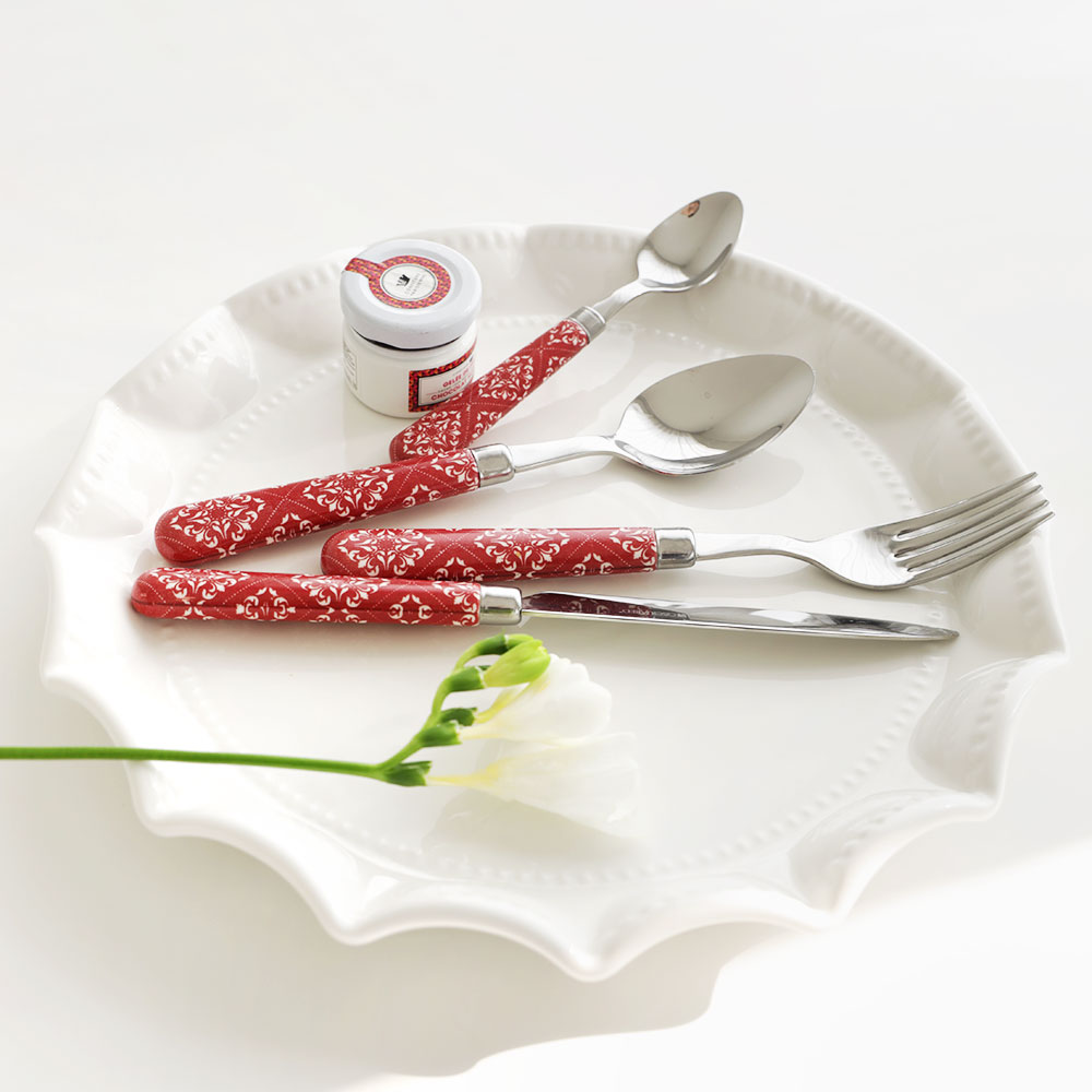 POOM | 로즈 플라워 커트러리 세트 4p