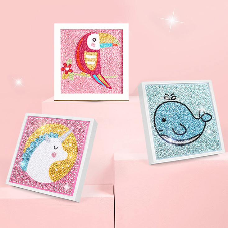 POOM | DIY 보석십자수 어린이 큐빅 십자수 클로버고양이18cm