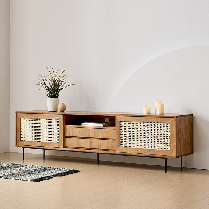 POOM | 플랜데코 코디 라탄 2000 TV 거실장