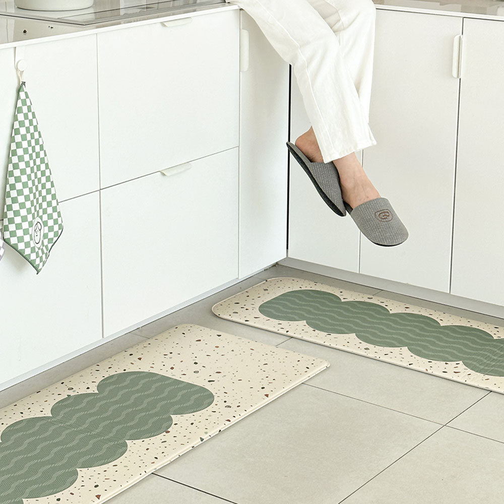 POOM | 웨이브테라조 PVC 주방쿠션매트 세트