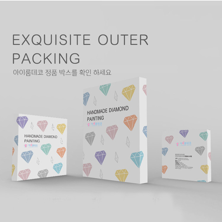 POOM | DIY 보석십자수 어린이 큐빅 십자수 클로버고양이18cm