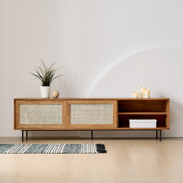 POOM | 플랜데코 코디 라탄 2000 TV 거실장