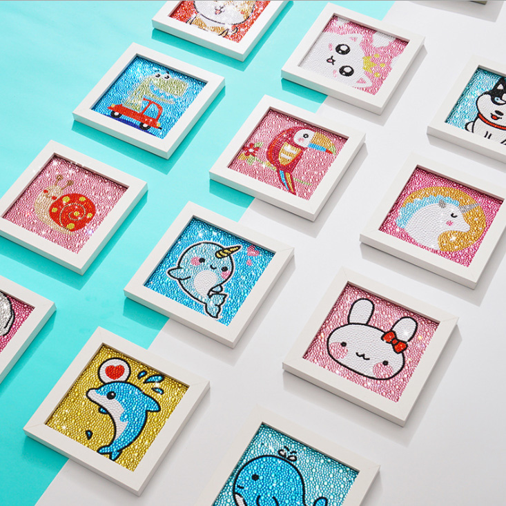 POOM | DIY 보석십자수 어린이 큐빅 비즈 십자수 리본토끼18cm