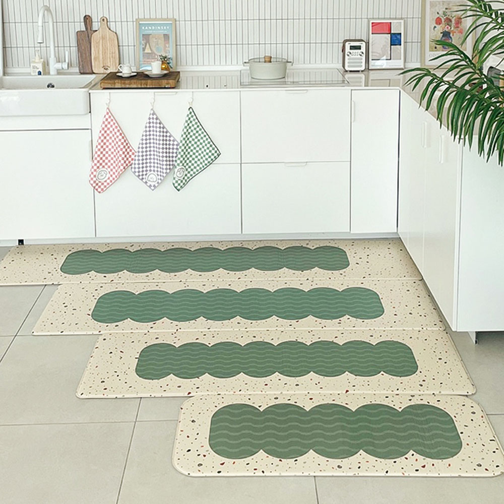 POOM | 웨이브테라조 PVC 주방쿠션매트 세트