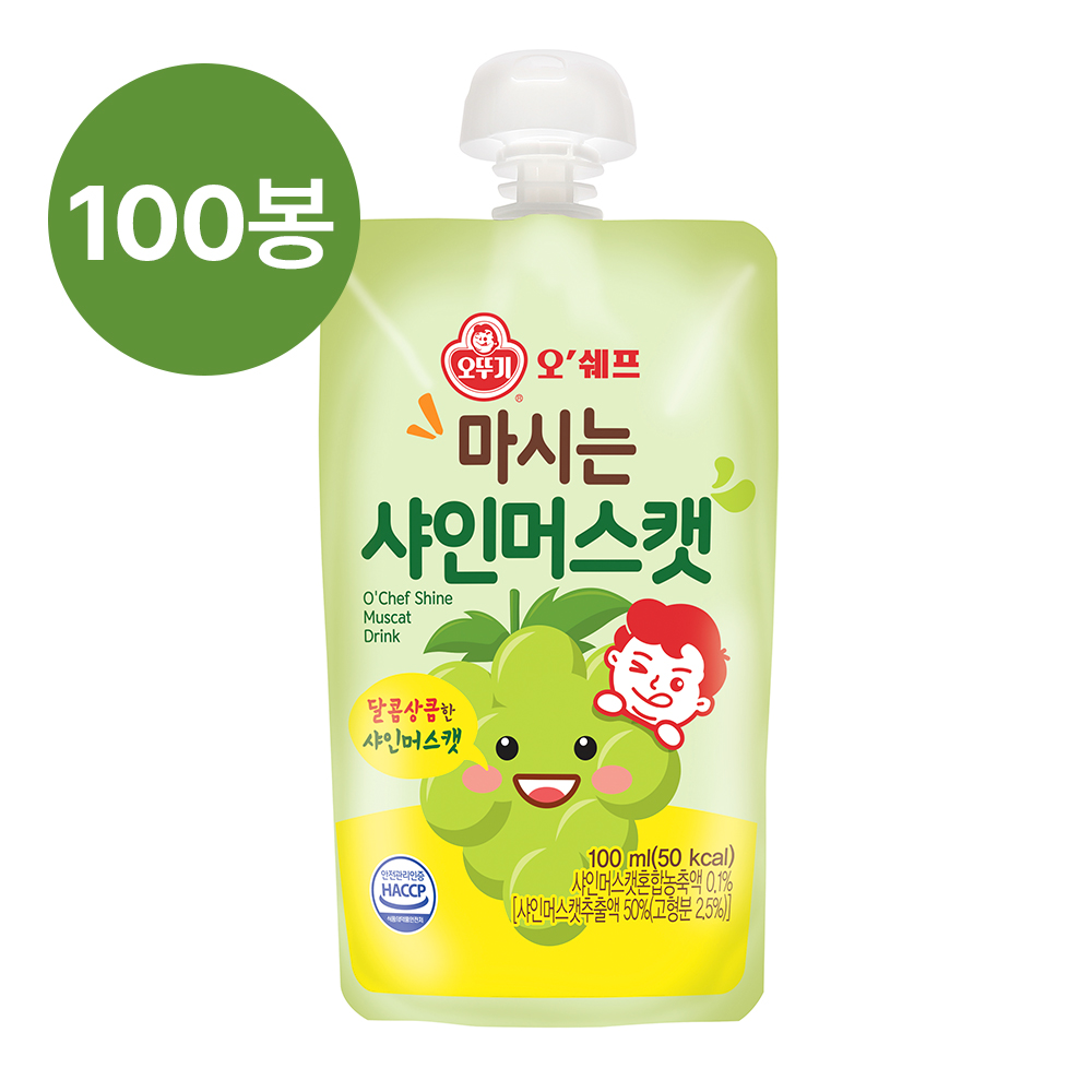 POOM | 오뚜기 오쉐프 마시는 샤인머스캣 100ml x 100개 상온