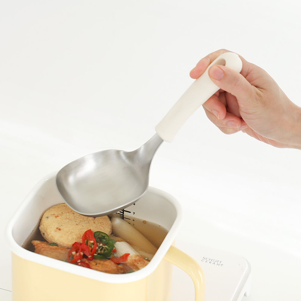 POOM | 다용도 실리콘 스텐 스퀘어 국자 (2colors)