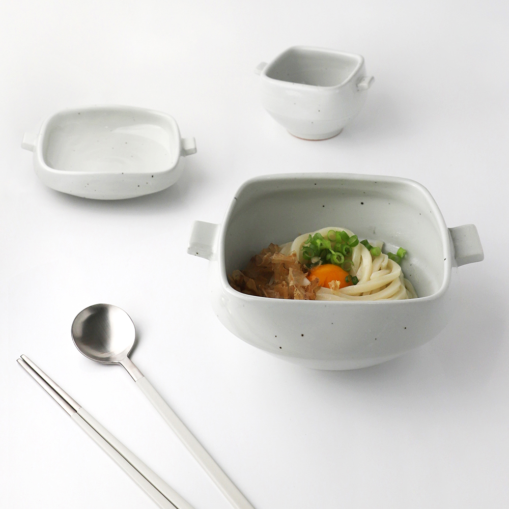 POOM | 핸드메이드 담 1인 사각 면기세트 3P