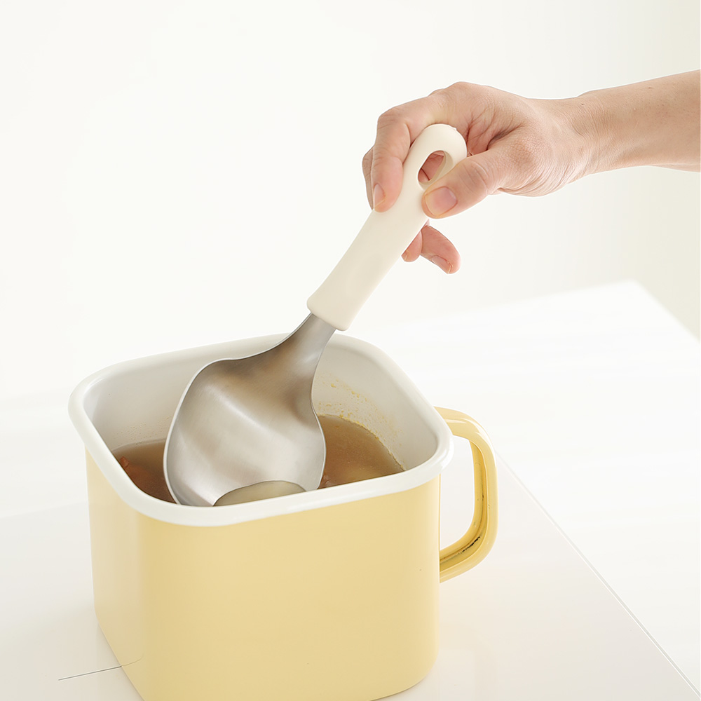 POOM | 다용도 실리콘 스텐 스퀘어 국자 (2colors)