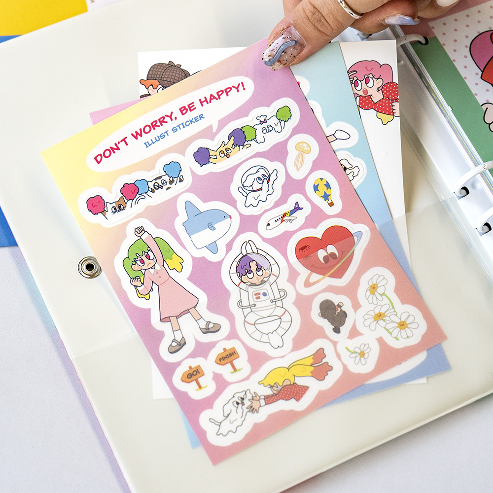 POOM | 루카랩 2023 돈워리 비해피 A5 6공 다이어리 팩