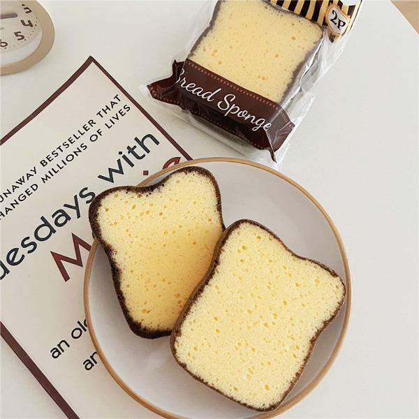 POOM | 귀여운 식빵 수세미 스펀지 2P세트