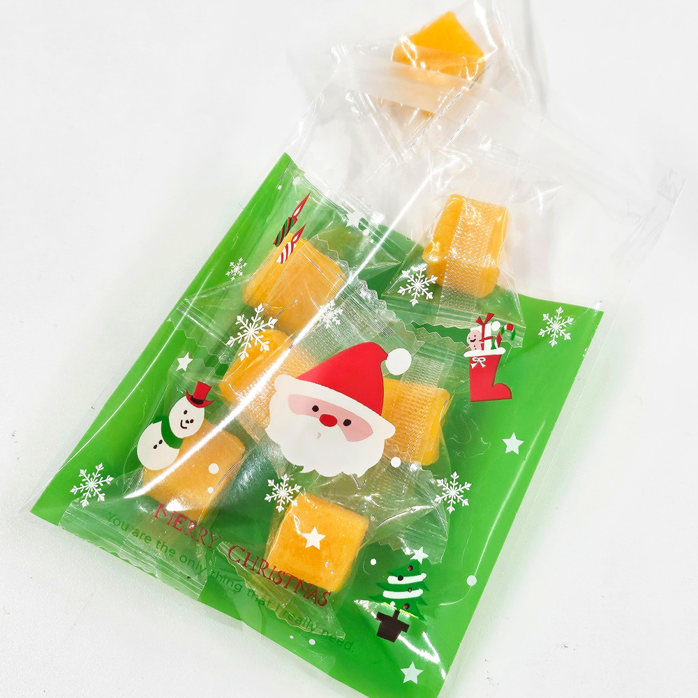 POOM | 크리스마스 선물 포장 칼라OPP 산타(그린) 100개