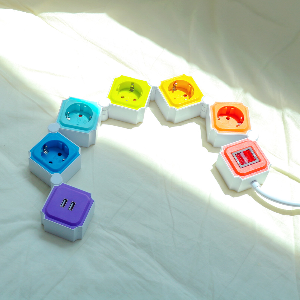 POOM | 지그재그 인테리어 디자인 멀티탭 USB 5구 1.5M