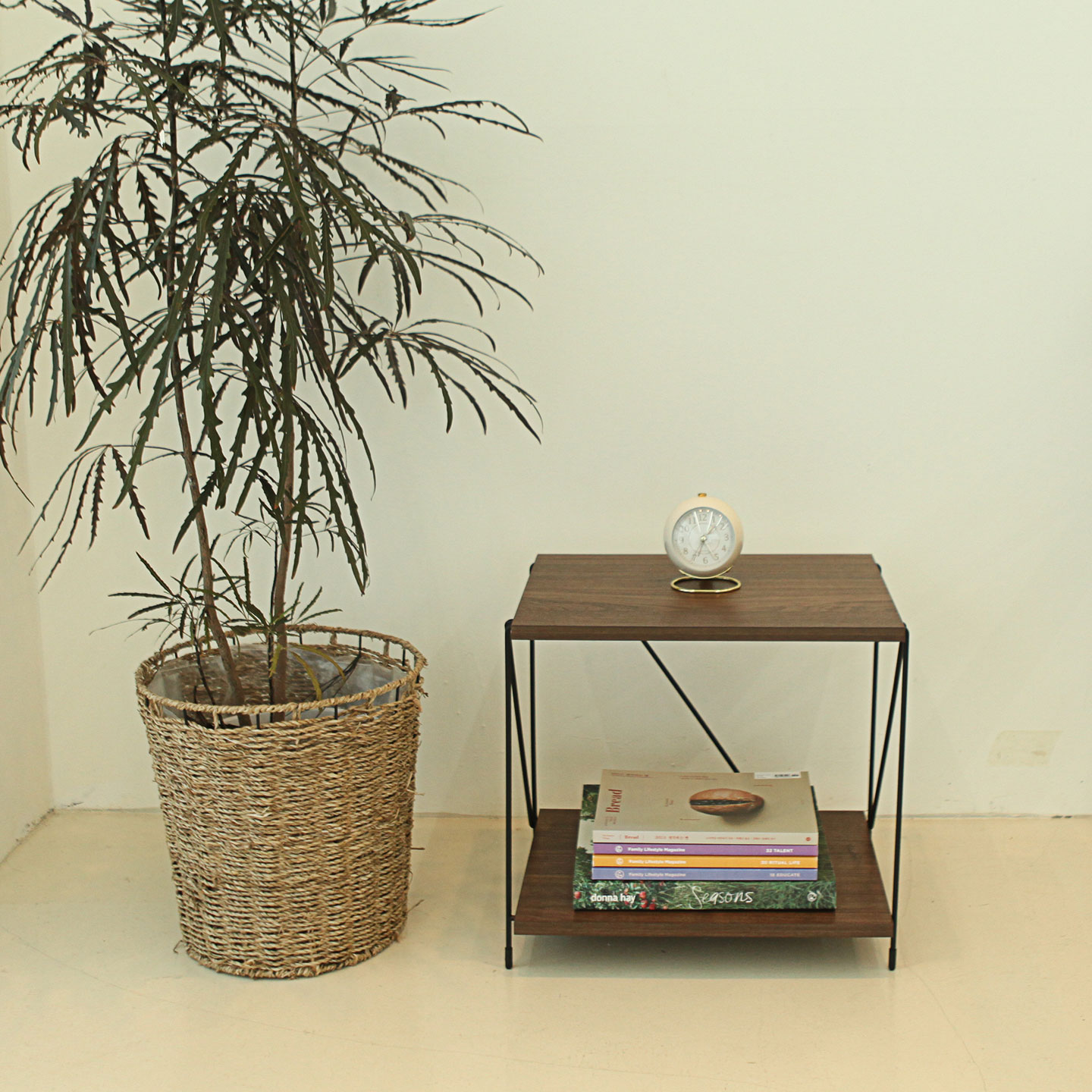 POOM | [트리웍스]3분 조립 심플 원목 책장 낮은 선반 2단 400