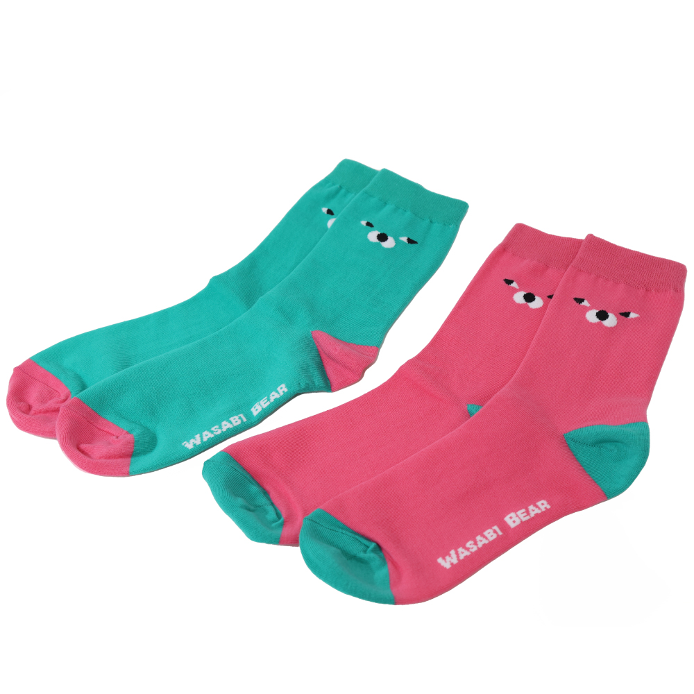POOM | 와사비베어 핑사비베어 캐릭터 자수 양말