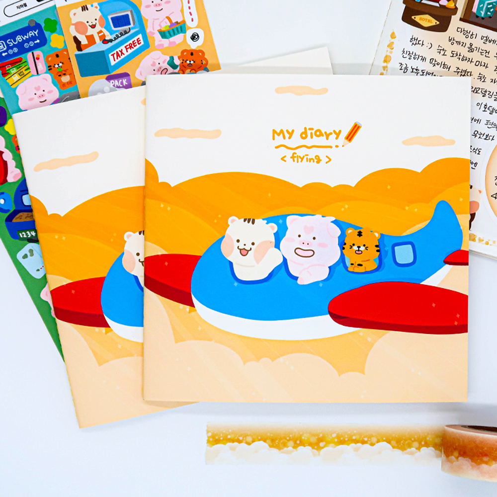 POOM | [람찌네소품샵]플라잉 정사각 다이어리 무지 노트