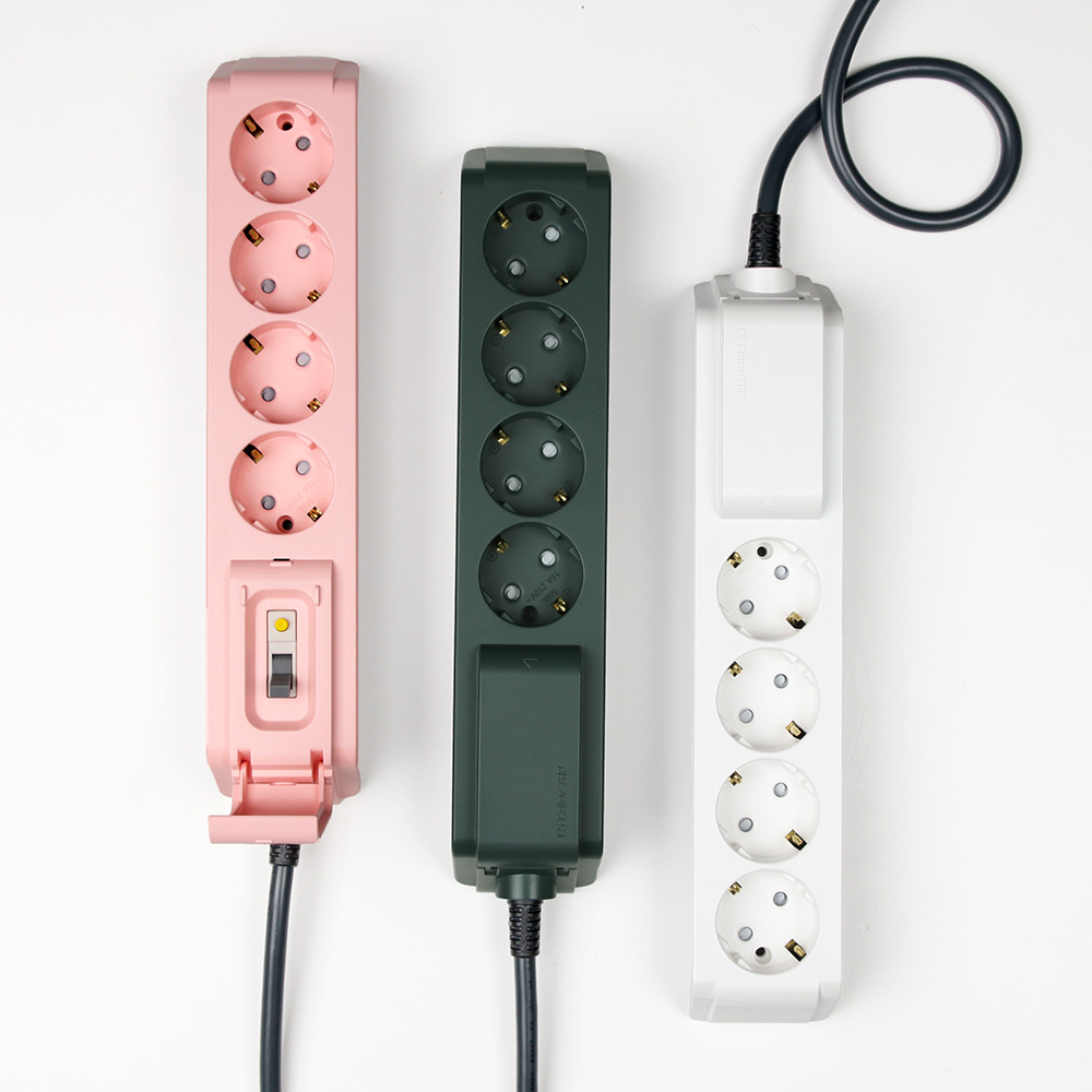 POOM | 4000W LS 국산 고용량 멀티탭 과부하 누전차단 4구 3M