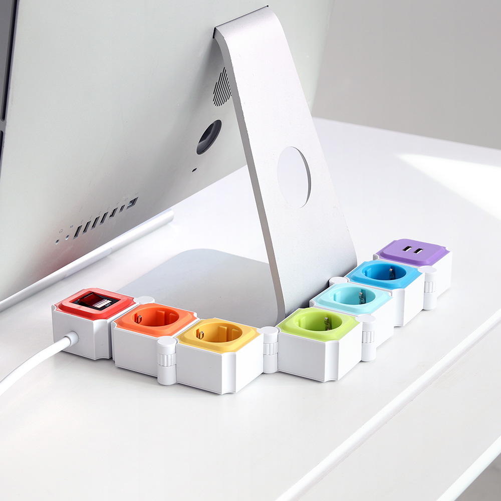 POOM | 지그재그 인테리어 디자인 멀티탭 USB 5구 1.5M