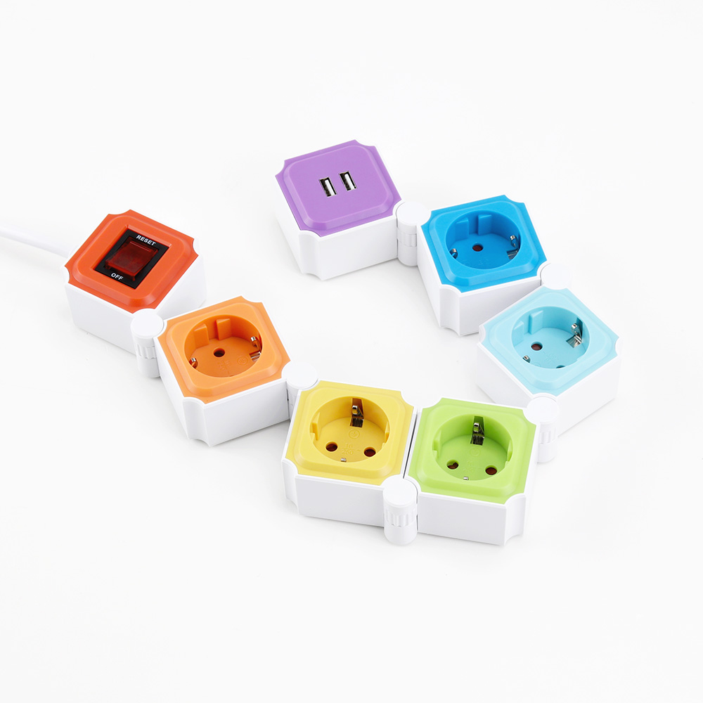 POOM | 지그재그 인테리어 디자인 멀티탭 USB 5구 1.5M