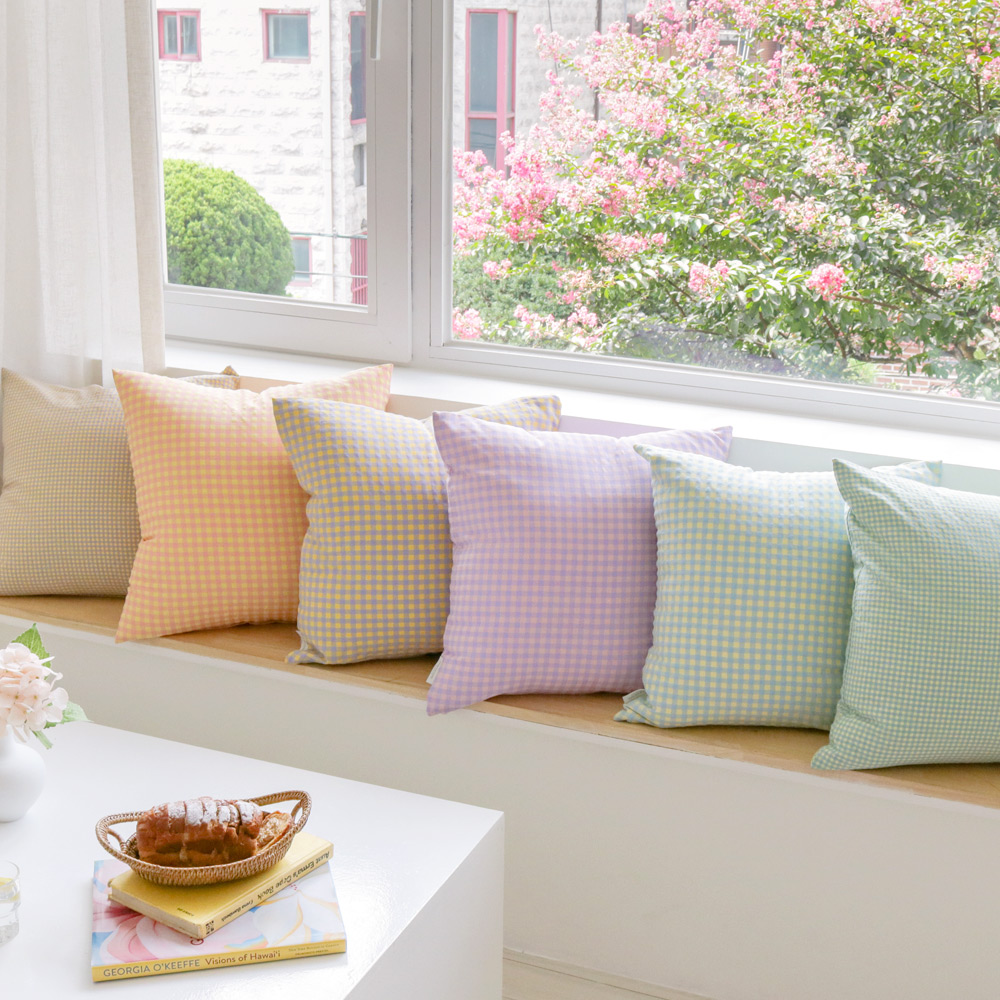 POOM | 포홈 스윗 체크 쿠션 40X40 (솜포함) 4color