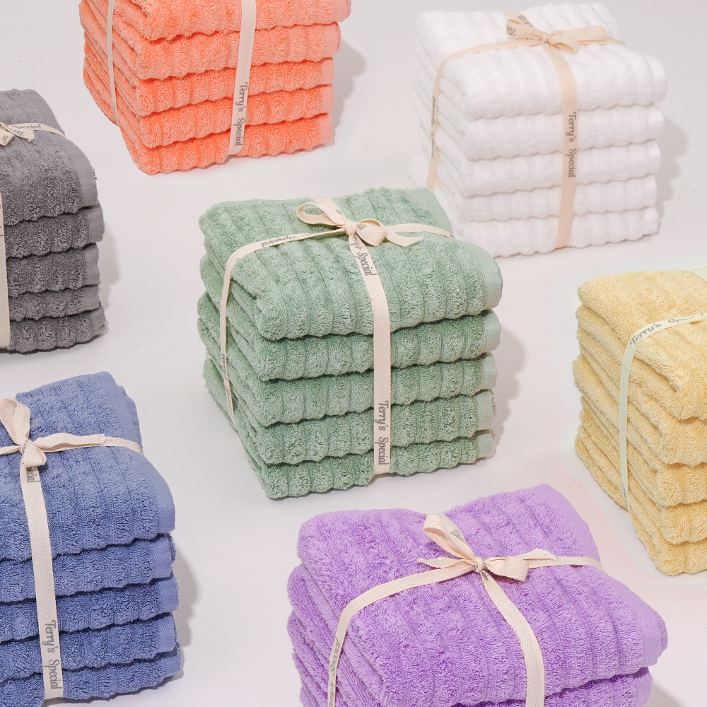 POOM | 무형광 200g 웨이브 / 투페이스 양면 호텔수건 10장