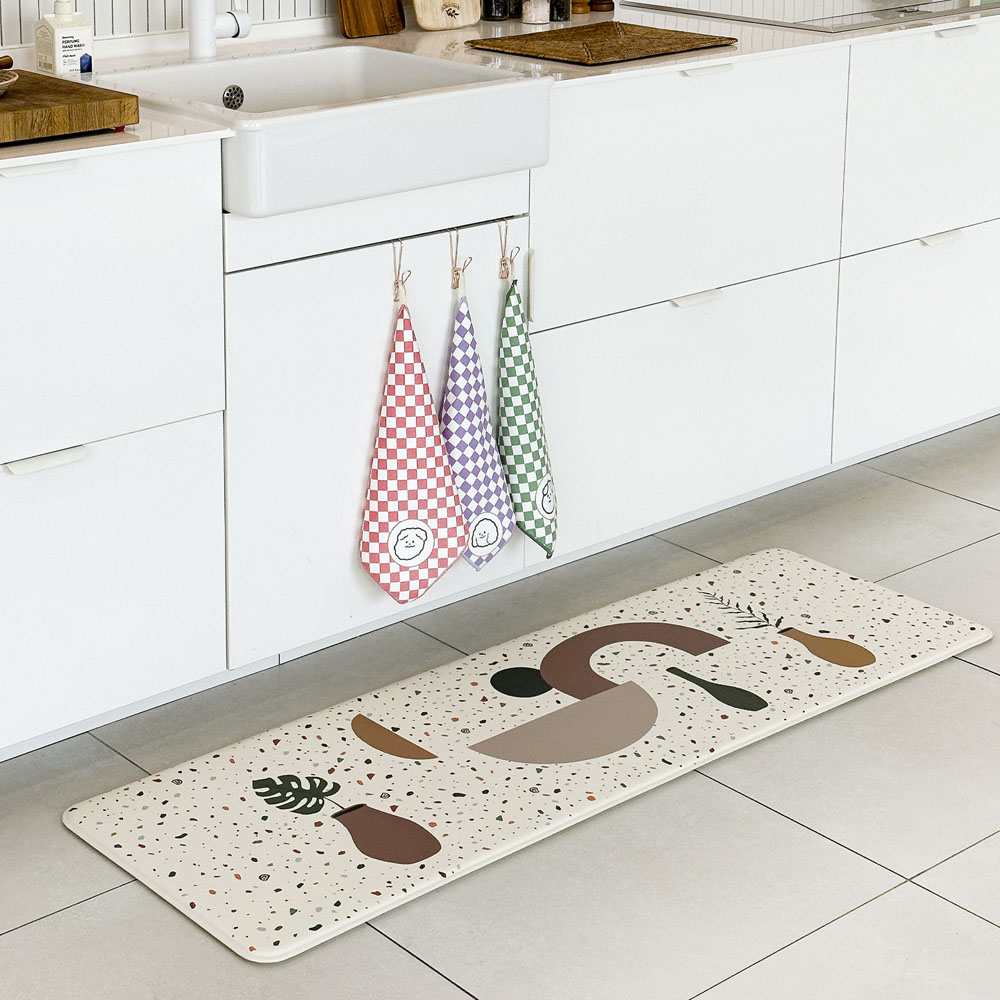 POOM | 아트플라워 PVC 주방쿠션매트 50x220cm