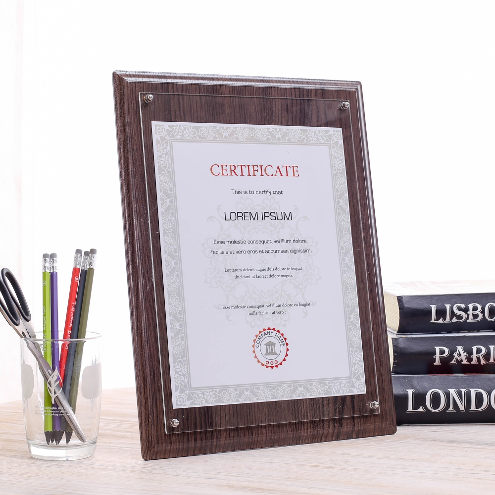 POOM | 클래식 허가증 상장 액자(A4/월넛)