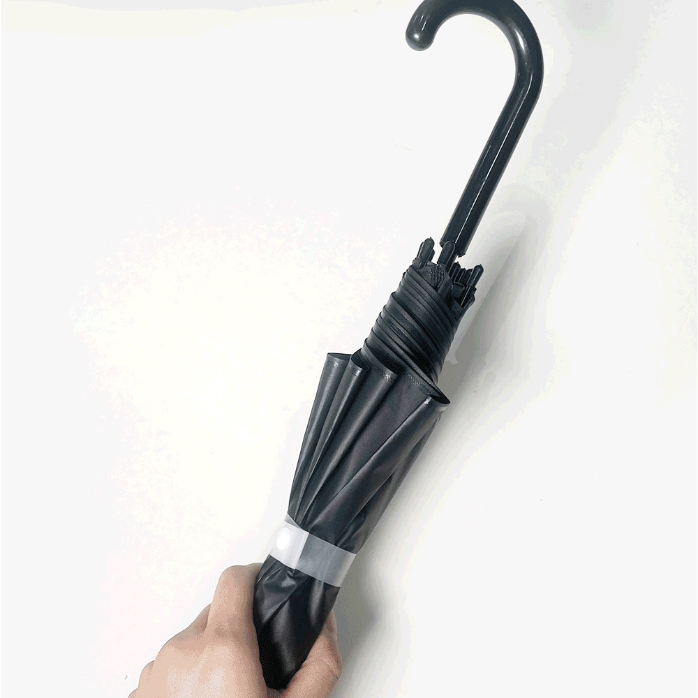 POOM | 고급 편의점 일회용 비닐 우산 장우산 블랙 검정 EVA