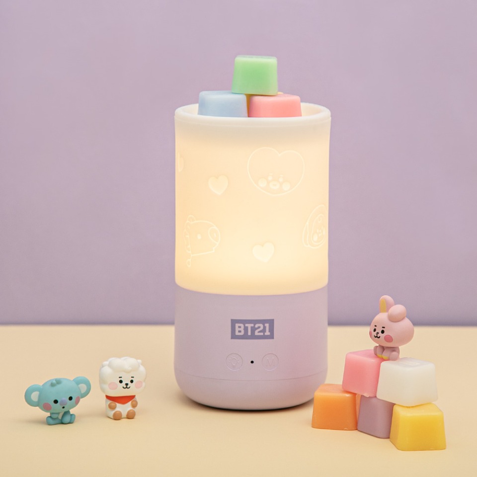 POOM | BT21 캔들워머 LED 무드등 큐브왁스